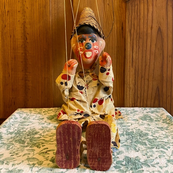 unknown | Art | Vintage Clown Marionette | Poshmark